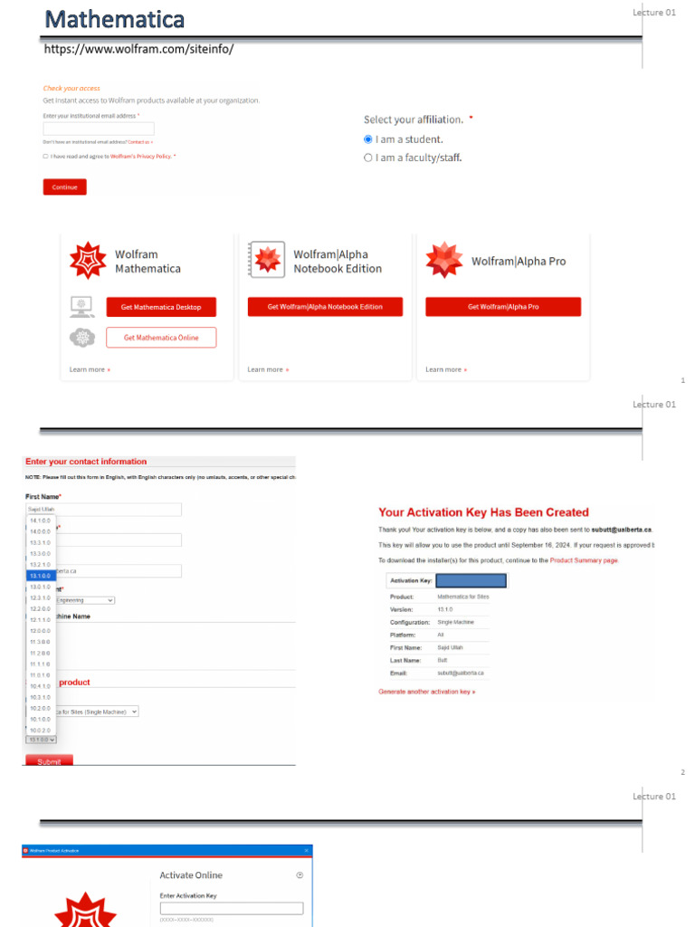 MATHEMATICA - Download Instructions | PDF