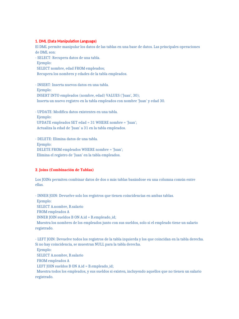 Resumen - Completo - BDII (1) .Docx - 1 | PDF | Gestión de tecnología de la información | SQL