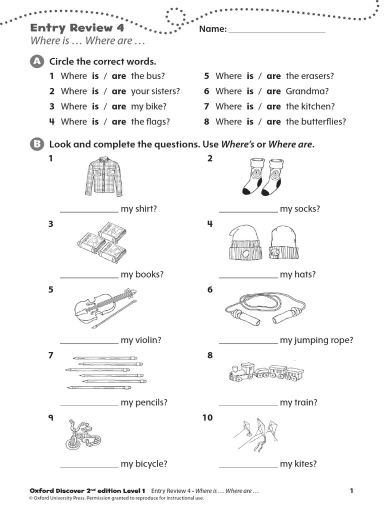 OD2e L1 Entry Review Worksheet 4 | PDF