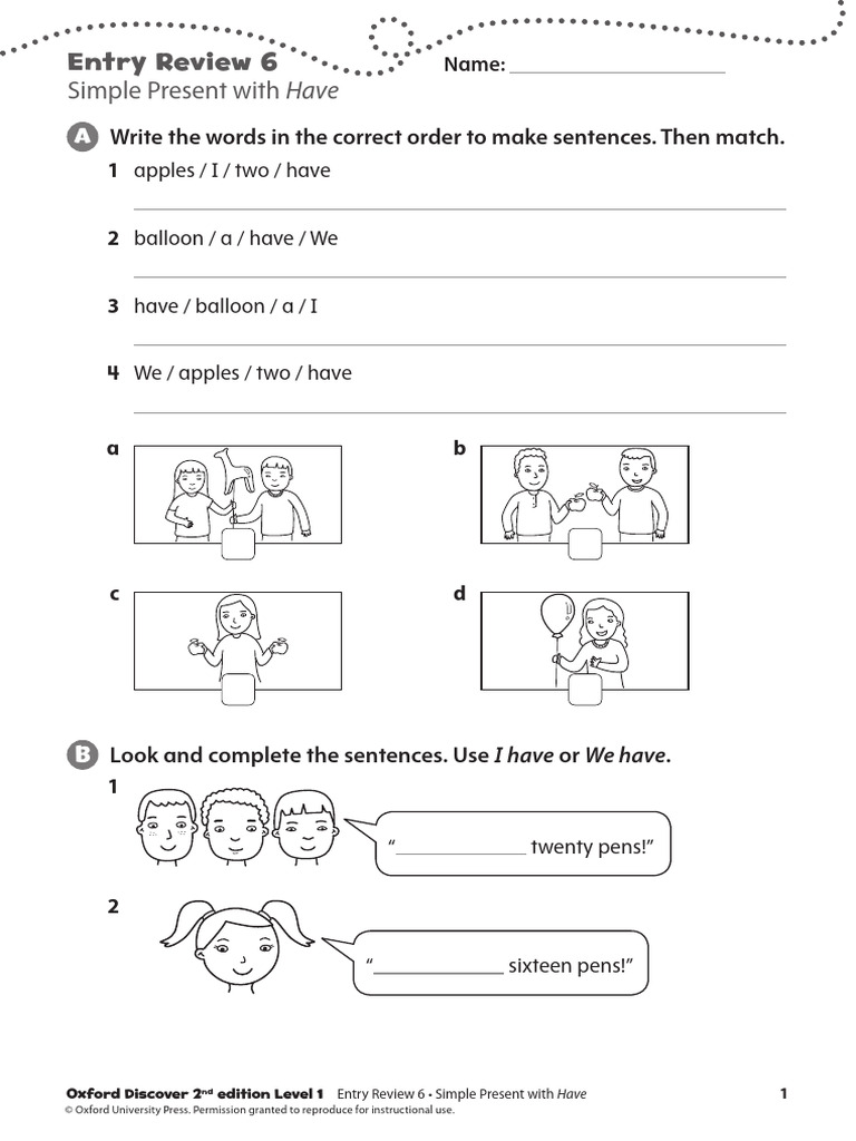 OD2e L1 Entry Review Worksheet 6 | PDF