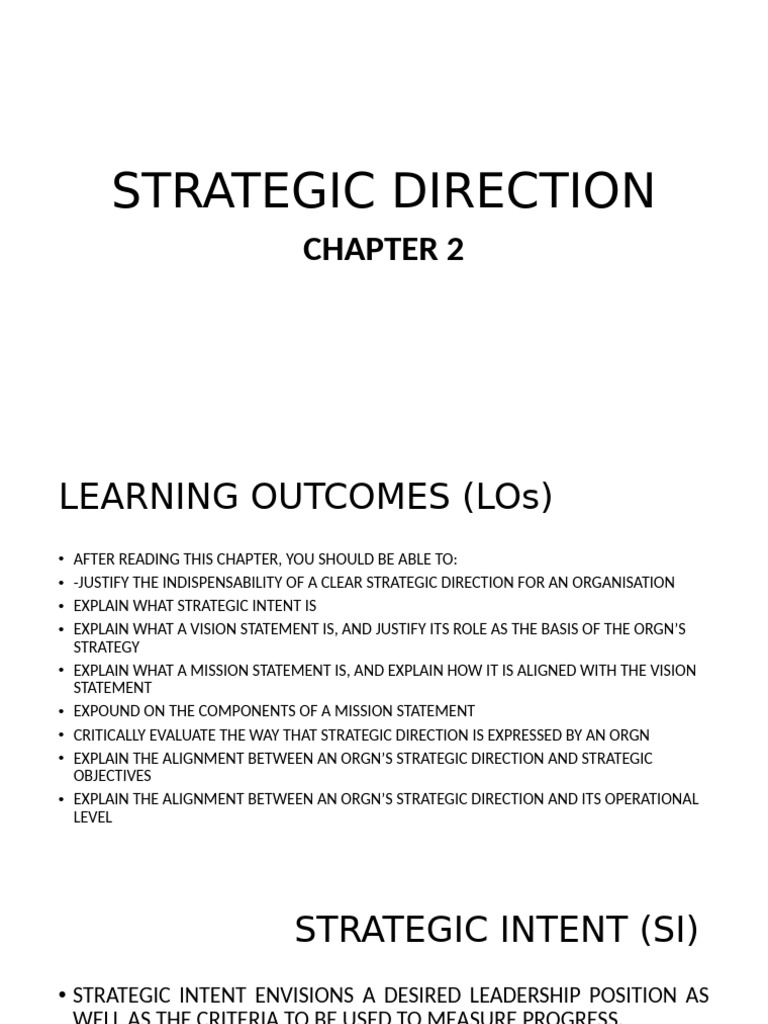 Understanding Strategic Direction Essentials | PDF | Strategic ...