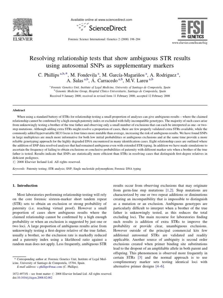 Articulo Forensic Science | PDF | Single Nucleotide Polymorphism ...
