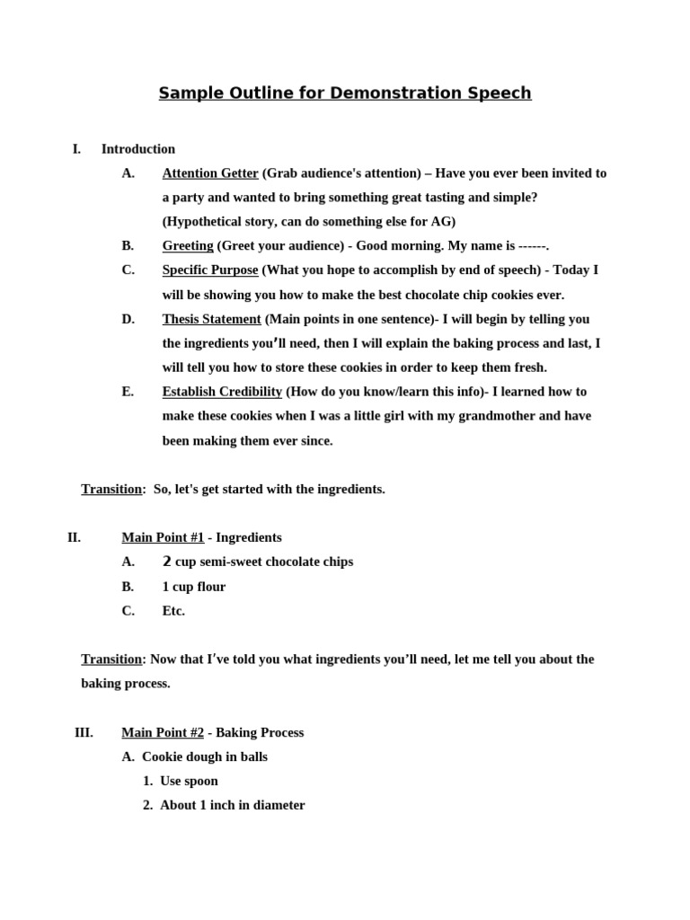 Comm C1000 Demo Sample Outline | PDF | Baked Goods | Snack Food