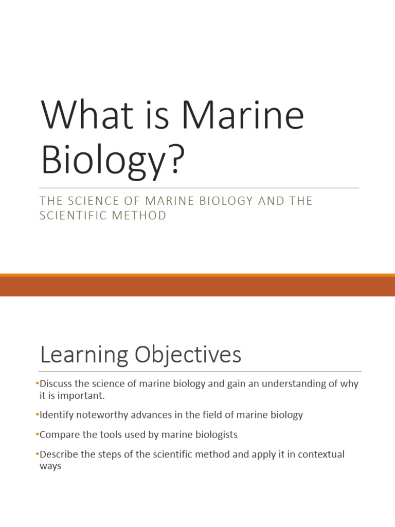 1 - Science of Marine Bio | PDF | Marine Biology | Oceans