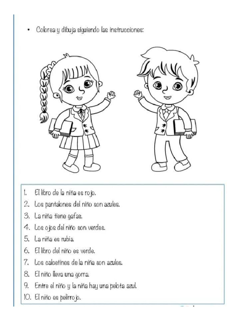 Caracteristicas de Dibujo para Colorear Compresion Lectora | PDF