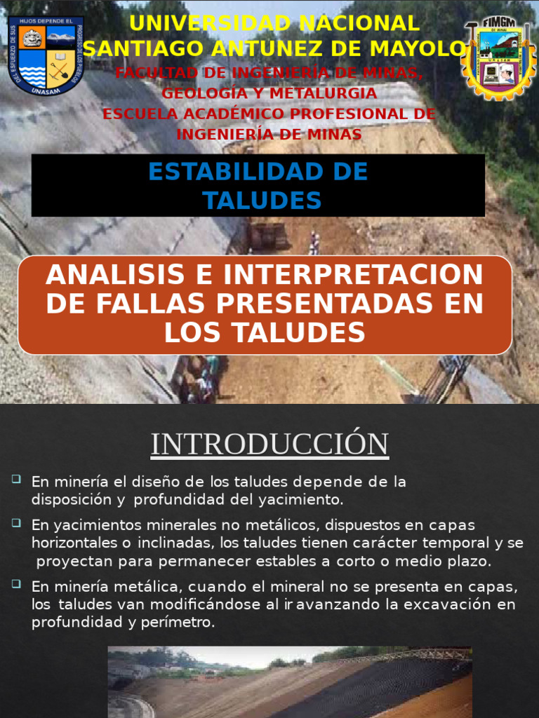 Estabilidad de Taludes Final | PDF | Minería | Falla (geología)