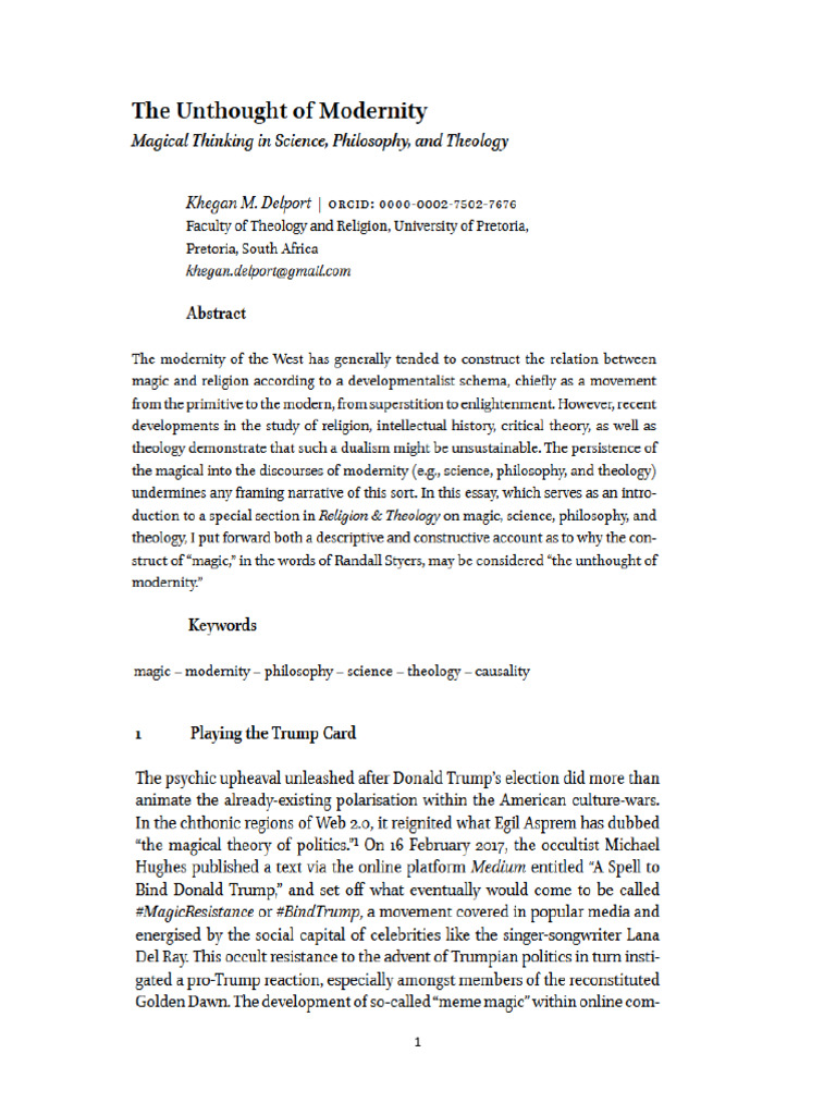 The Unthought of Modernity - Magical Thinking in Science, Philosophy ...