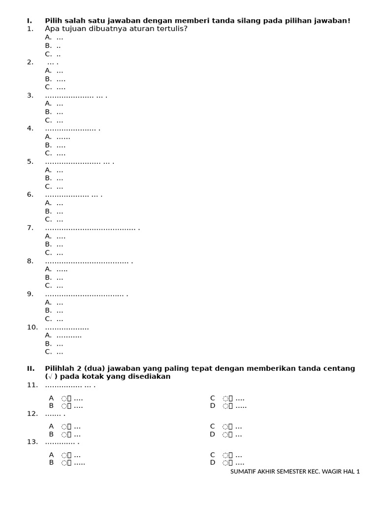 TEMPLATE SOAL SAS SMT 2 | PDF | Teori Catur | Catur
