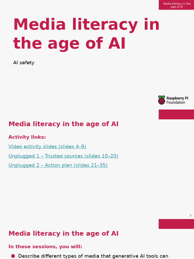 L10-SL - en - Slides - Media Literacy in The Age of AI | PDF | Human ...