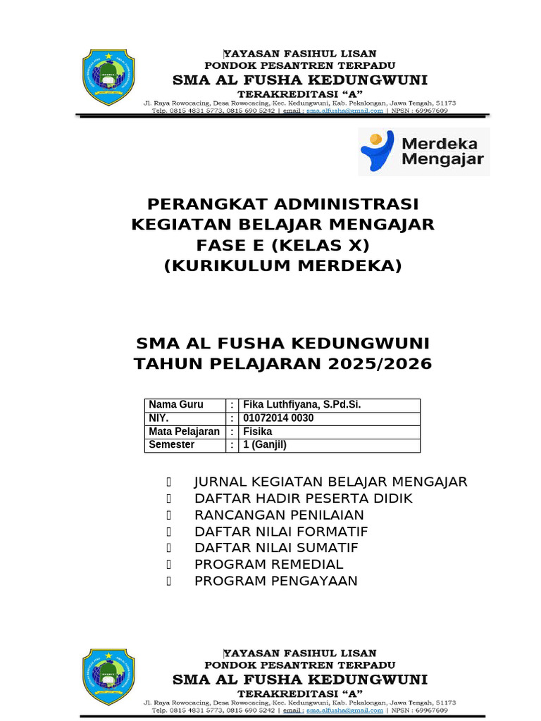 Perangkat Pembelajaran Kurikulum Merdeka | PDF