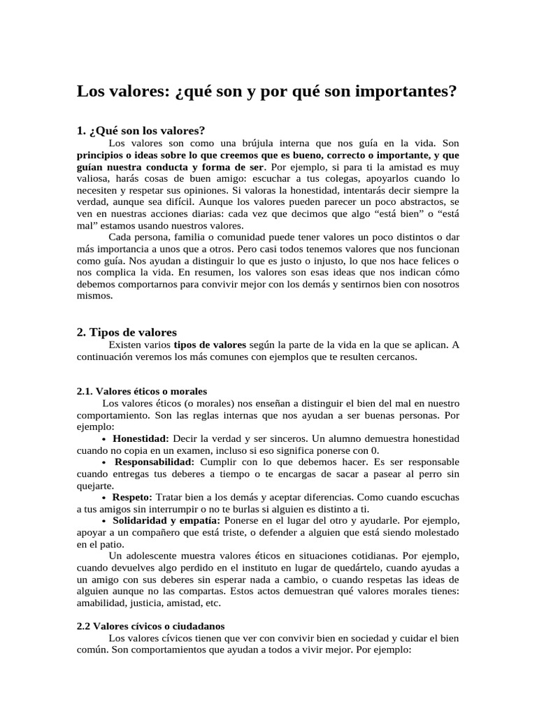 ¿Qué son y para qué sirven los valores? | PDF | Verdad | Placer