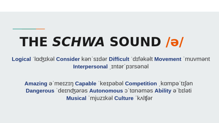 The Schwa Sound - Ə | PDF