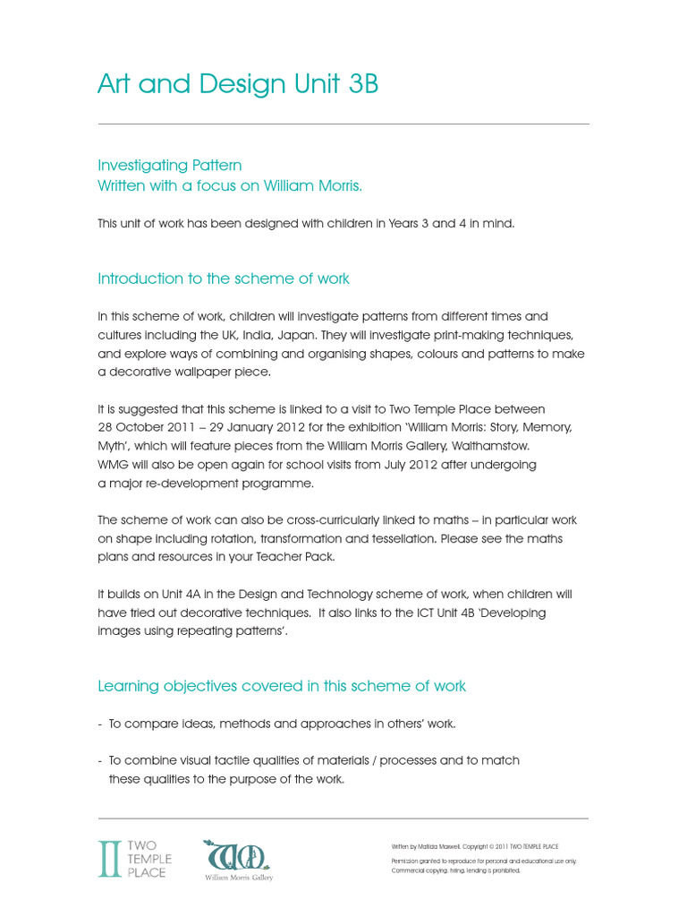 Art Design Unit 3B Investigating Pattern WM | PDF | Pattern | Curriculum