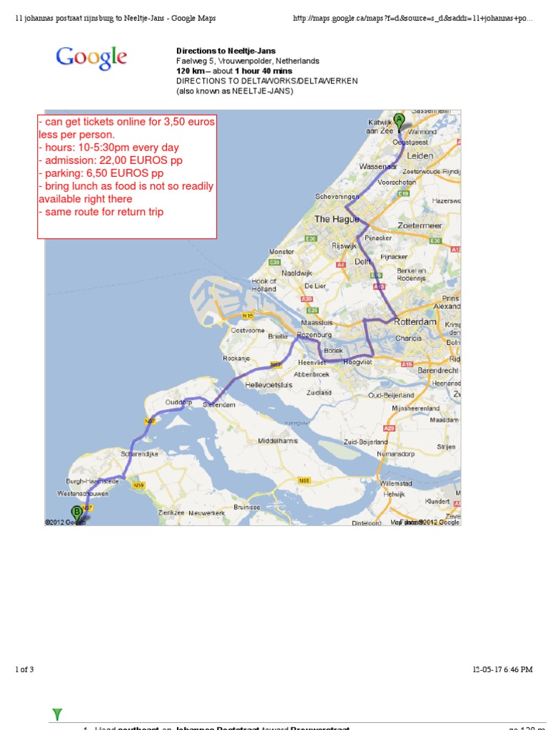 MAP To Neeltje Jans | PDF | Road Infrastructure | Road