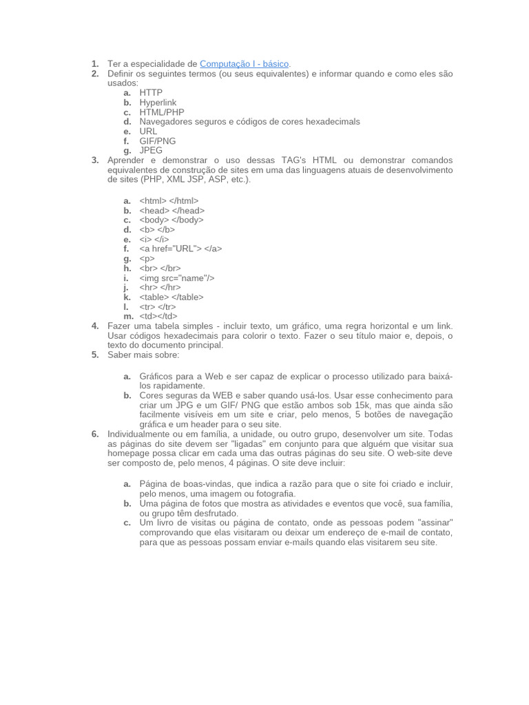 Fundamentos de Desenvolvimento Web Básico | PDF