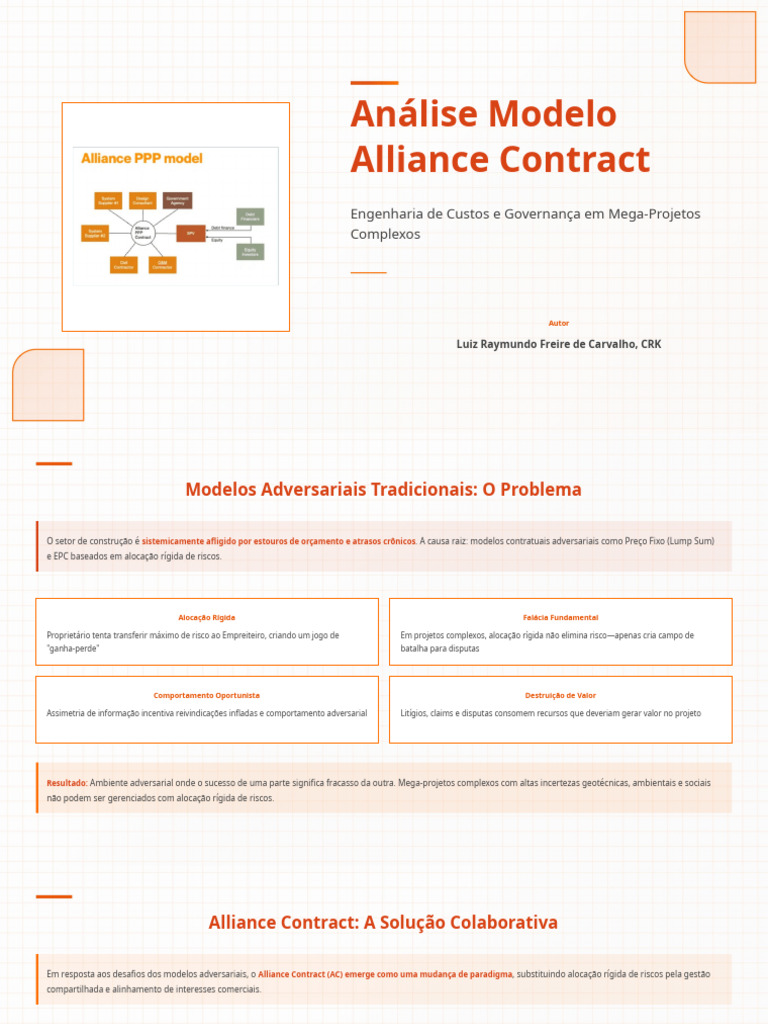 Análise Modelo Alliance Contract | PDF | Governança | Despesa