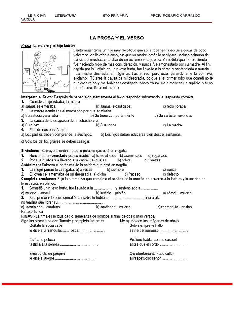 Sesi-N 09 - La Prosa y El Verso | PDF | Poesía | Escritura