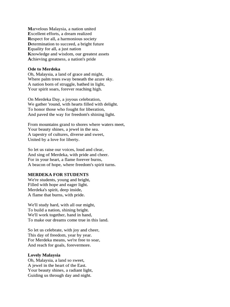 Merdeka Poem 2024 | PDF