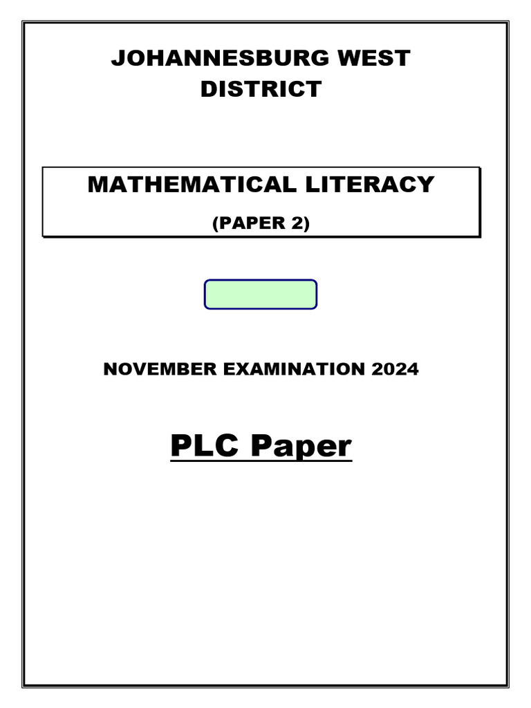 Grade 10 Maths Literacy P2 Exam 2024 | PDF | Area | Teaspoon