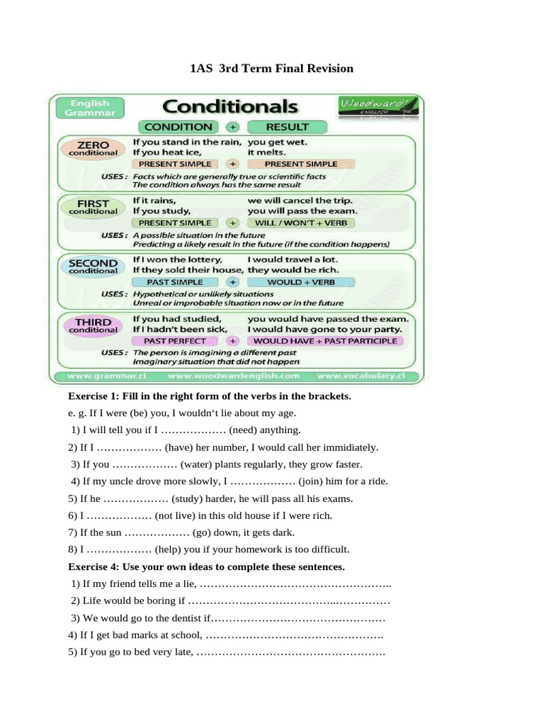 1AS 3rd Term Final Revision | PDF | Sentence (Linguistics) | Language ...