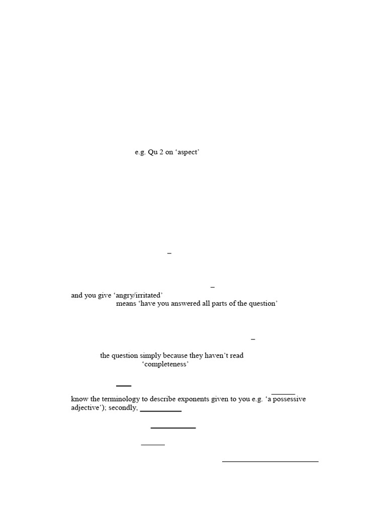 Unit 1 Tips and Marking For Section 1 | PDF