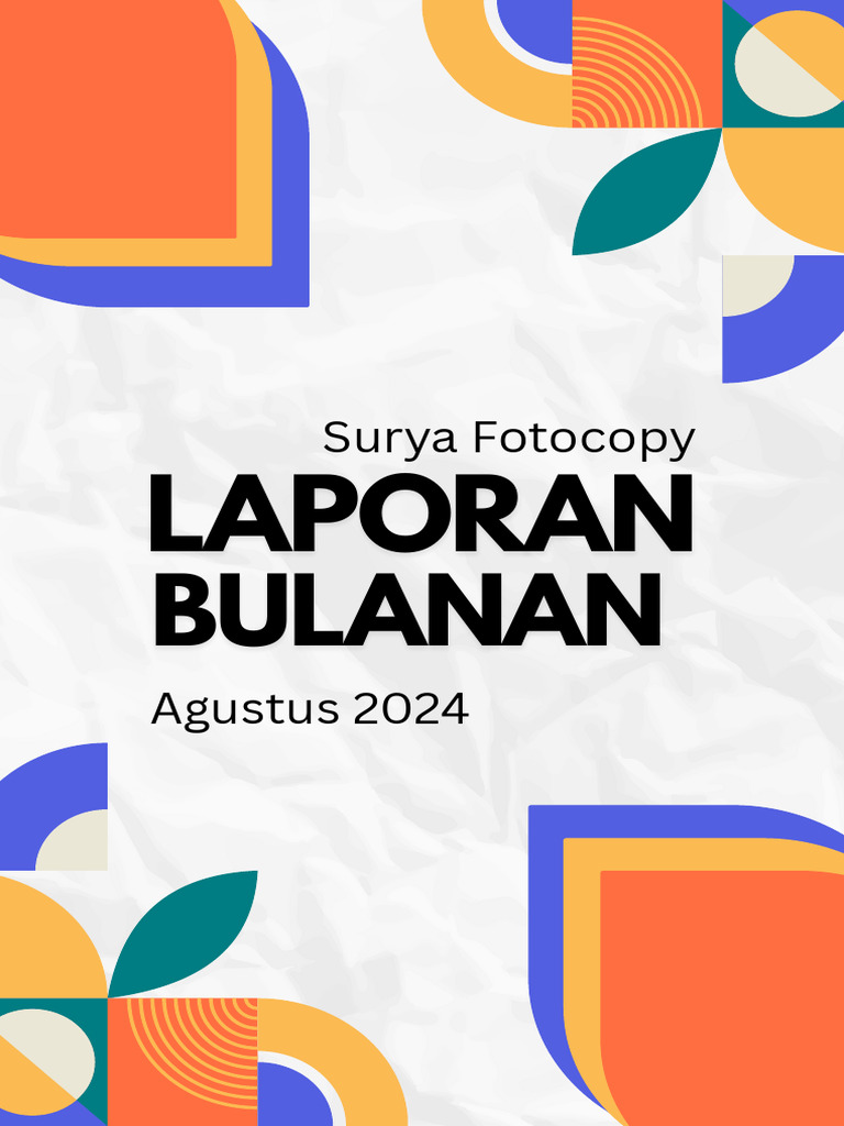 Oranye Biru Dan Hijau Modern Laporan Mingguan Cover | PDF