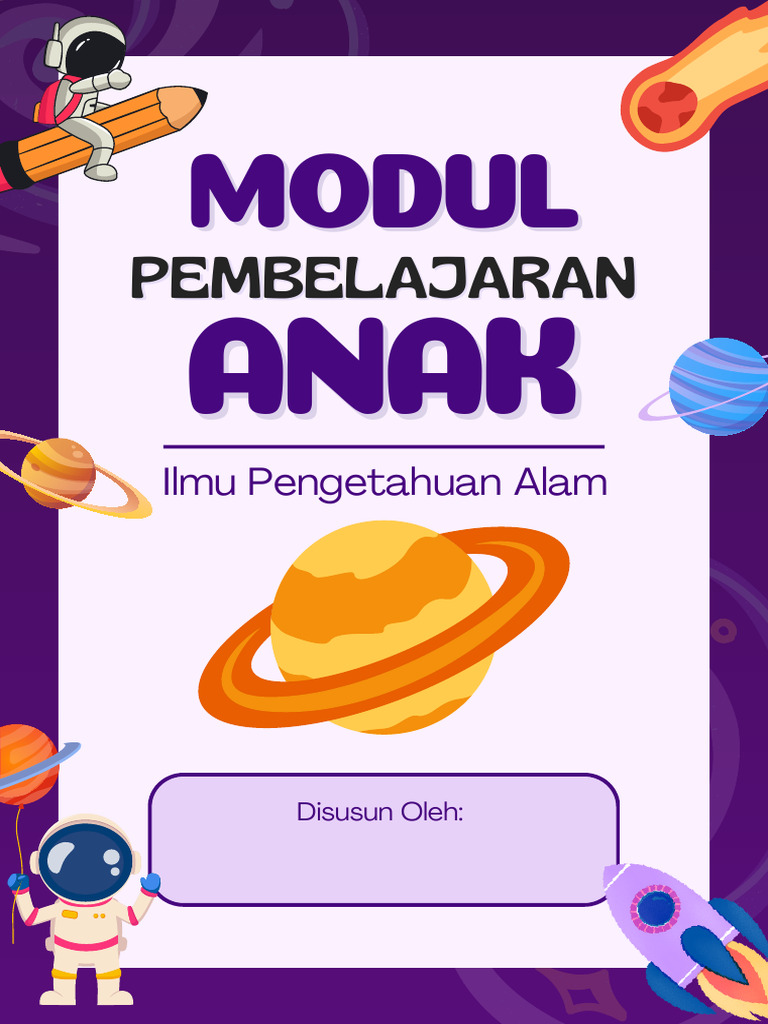 Ungu Ilustrasi Asyik Sampul Modul Pembelajaran Anak Dokumen A4 ...