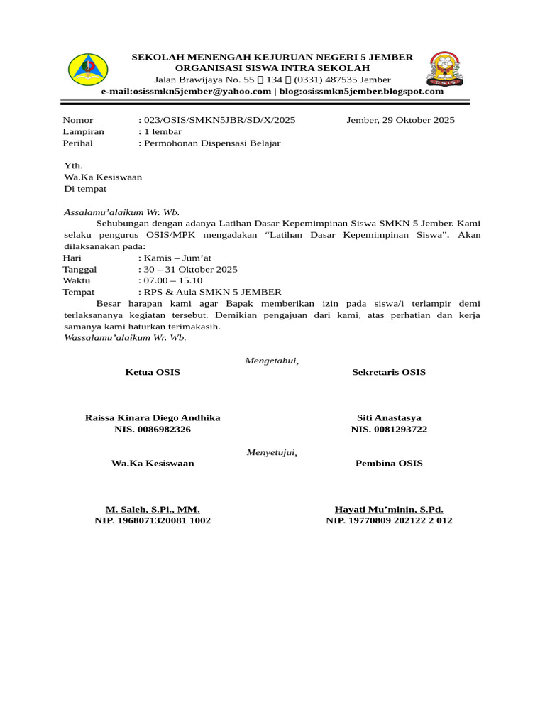 Permohonan Dispen 3[1] | PDF