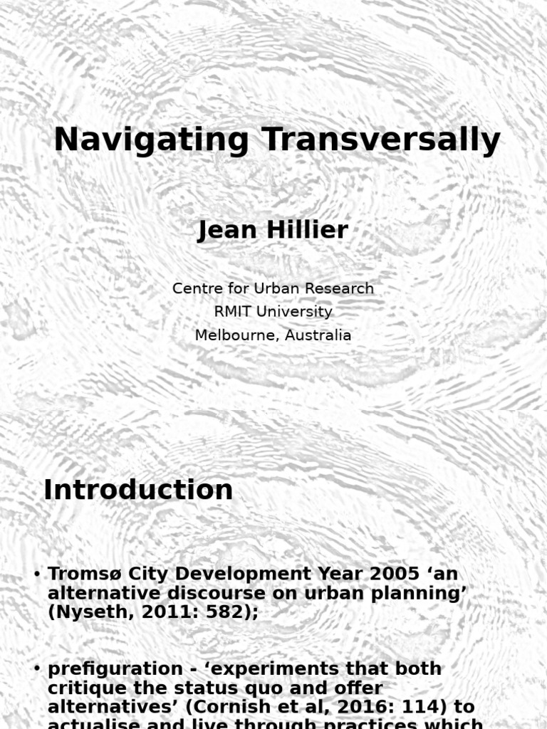 Transversality in Urban Planning | PDF