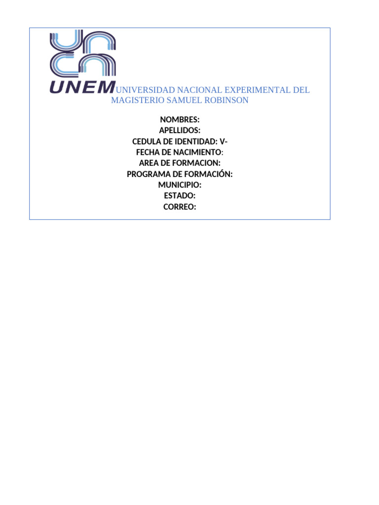 Modelo Etiqueta Unem | PDF
