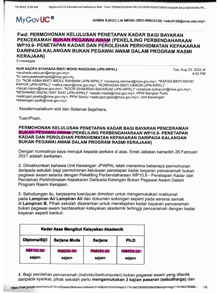 1.kadar Bayaran Penceramah Swasta | PDF