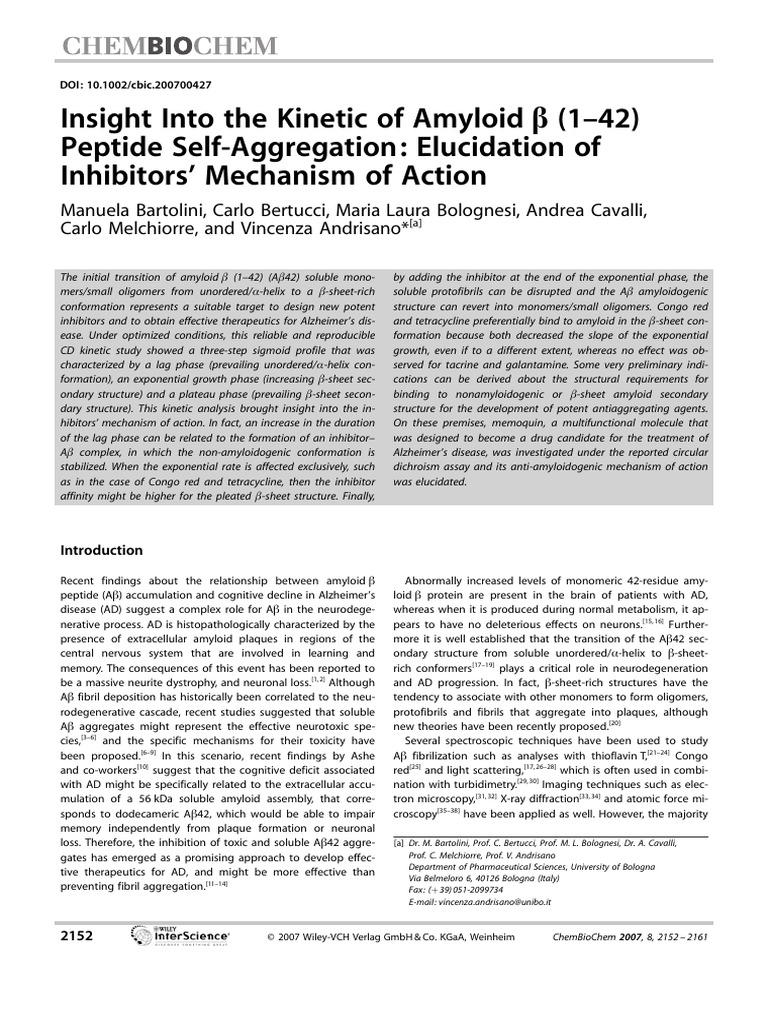 Amyloid β (1-42) Aggregation Inhibitors | PDF | Amyloid | Amyloid Beta