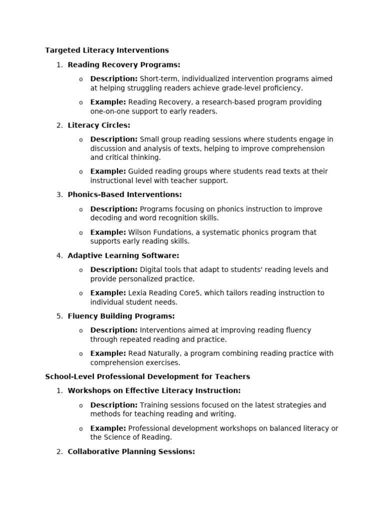 Effective Literacy Interventions Guide | PDF | Reading Comprehension ...