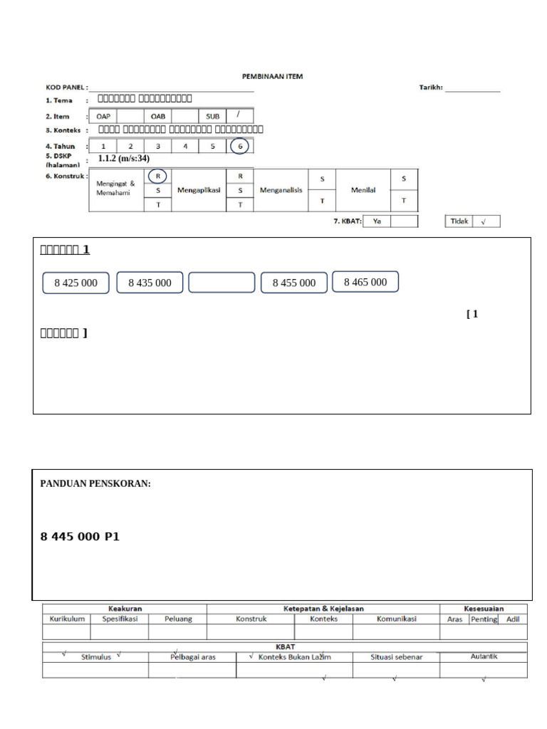 Contoh Jsi Tahun 6 Kumpulan 1 | PDF