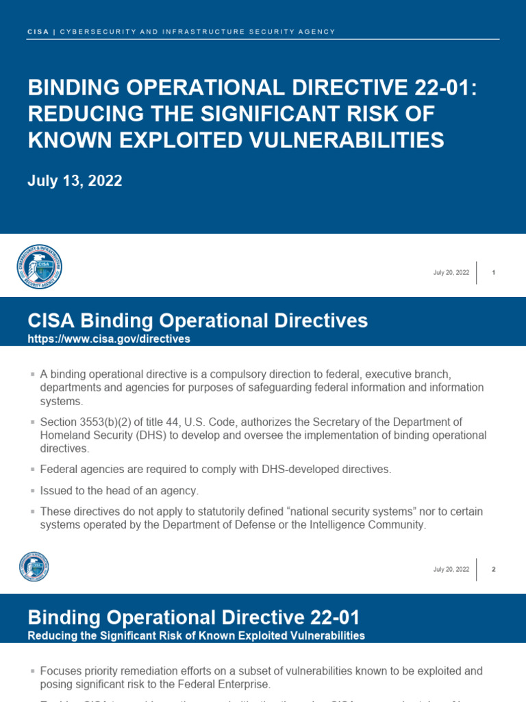 7-Bokan Day2 1130am DHS Binding Operational Directive 22-01 | PDF ...