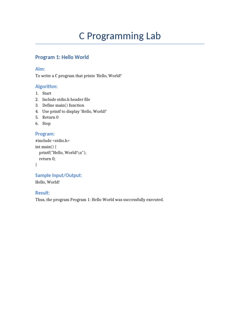 C Programming Lab Manual | PDF | Integer (Computer Science) | Fahrenheit