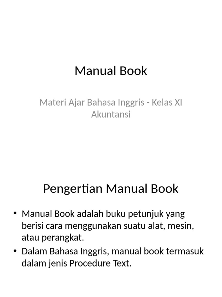 Manual Book | PDF