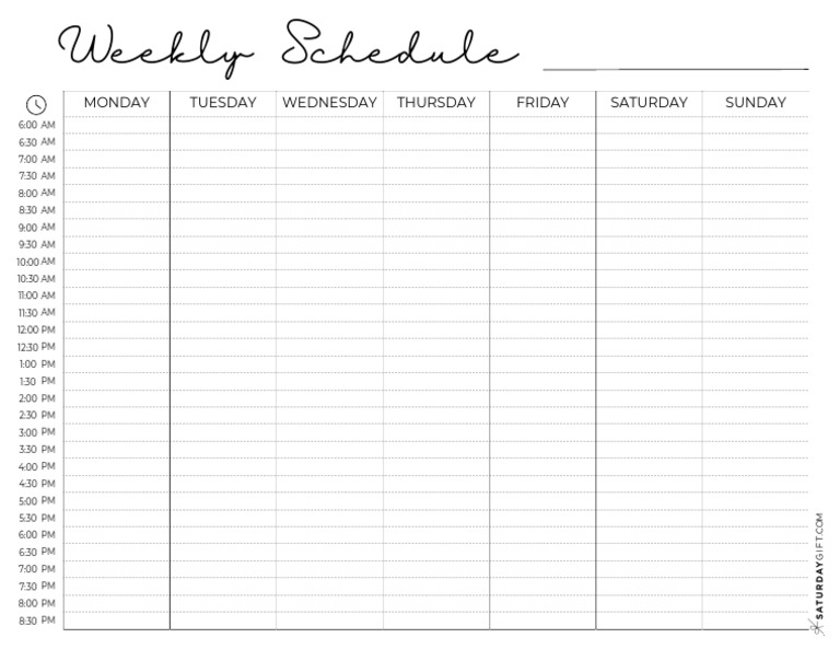 Weekly Time Management Schedule | PDF