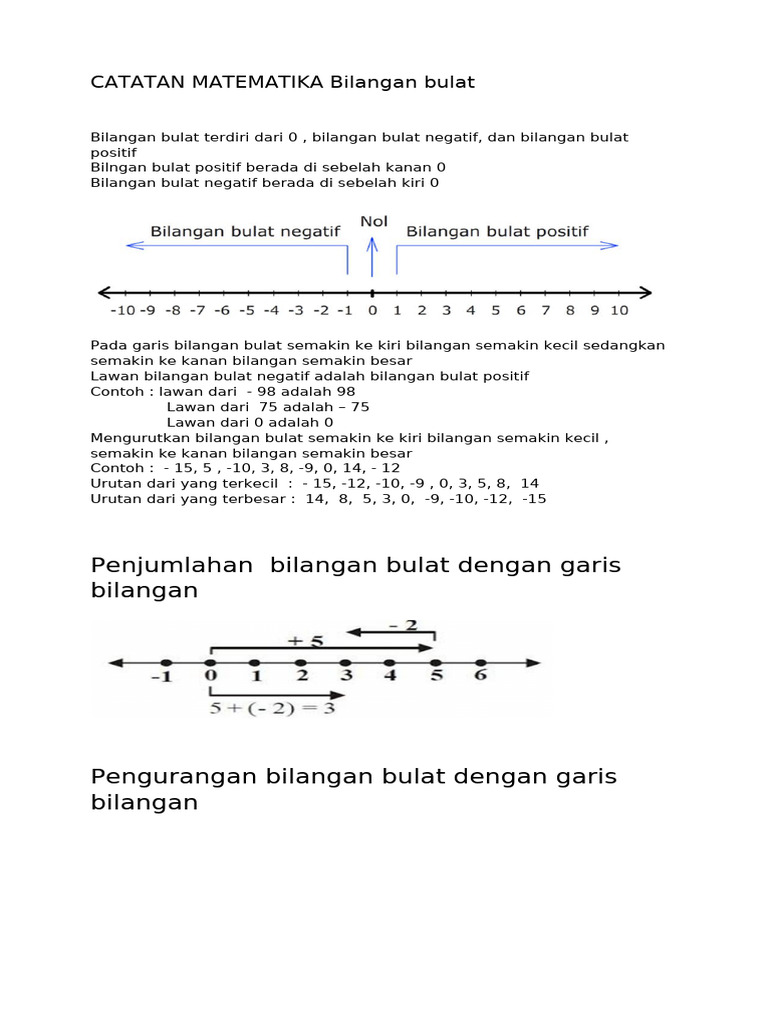 Catatan Matematika Bilangan Bulat | PDF