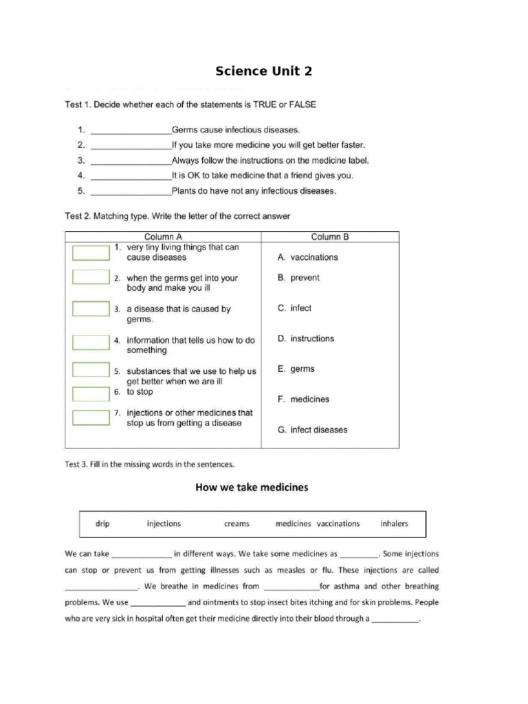 Science Unit 2 and 3 | PDF