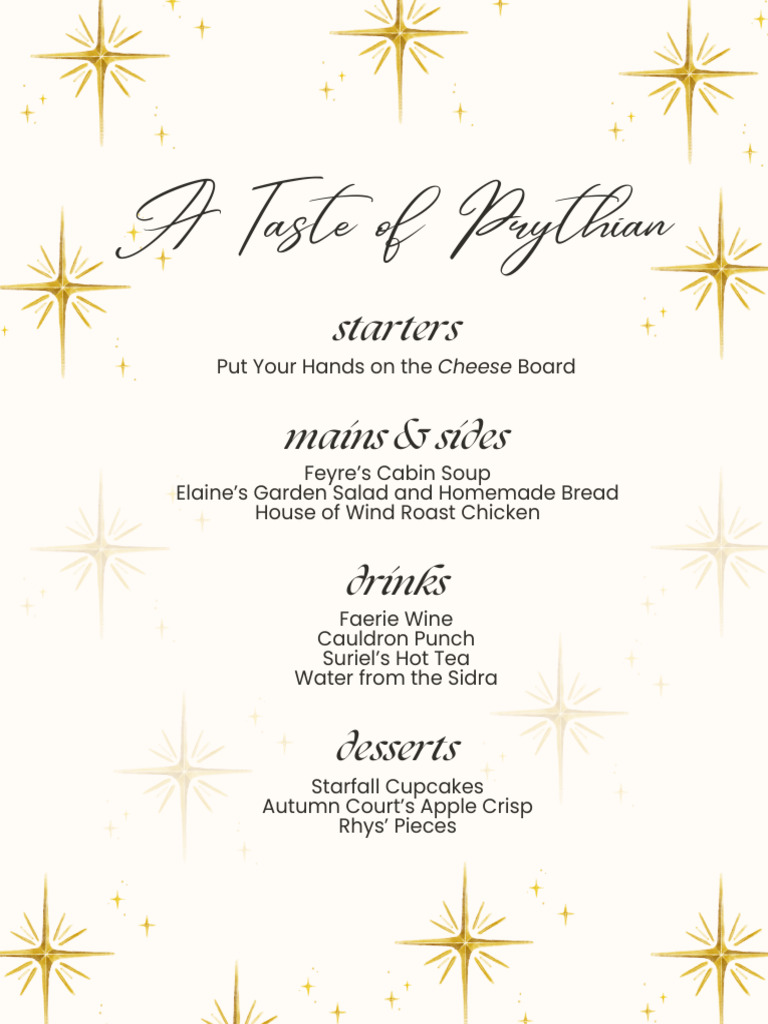 Cream & Gold Simple Stars Festive Christmas Lunch Menu | PDF