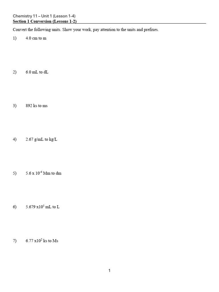 Extra Practice - Lessons 1-4 | PDF | Significant Figures | Litre