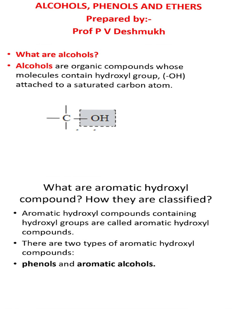 Alcohol Phenol and Ether | PDF