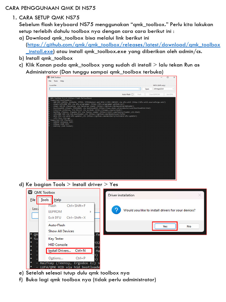 Panduan Flash Keyboard NS75 dengan QMK | PDF