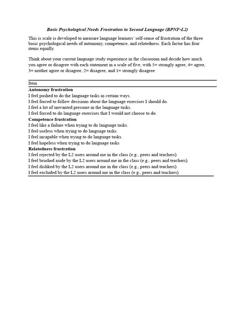 BPNF-L2: Measuring Language Learner Frustration | PDF