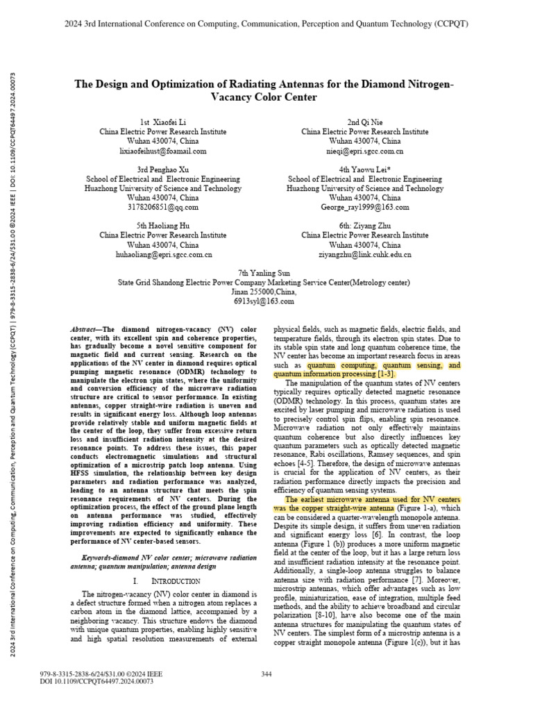 The Design and Optimization of Radiating Antennas For The Diamond ...