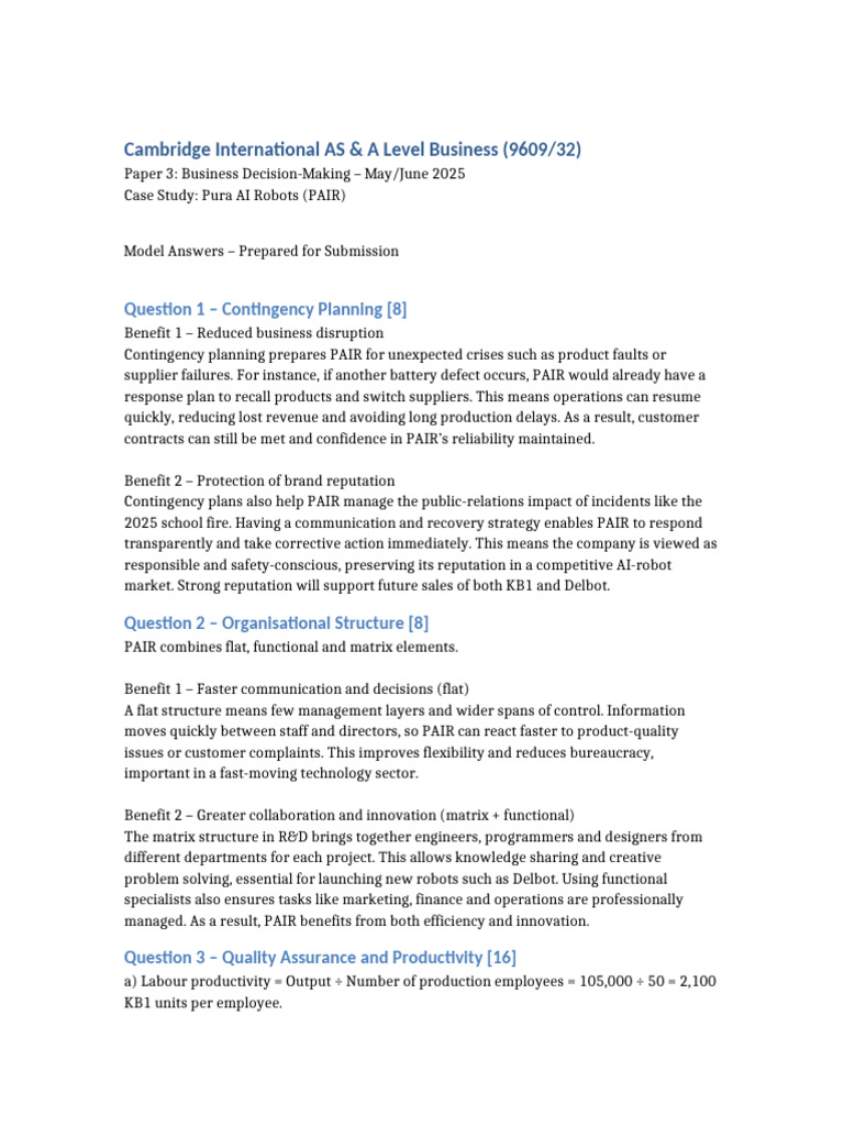 Pura AI Robots Business Decision-Making Guide | PDF | Dividend ...