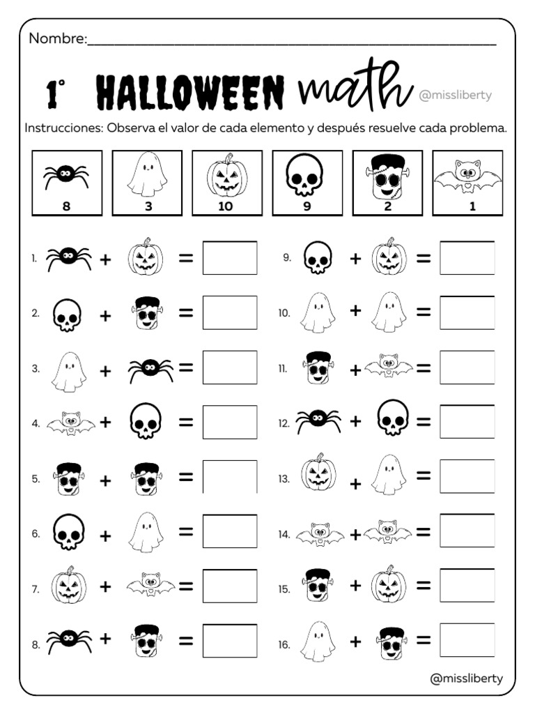 Halloween Math 1°-6° | PDF