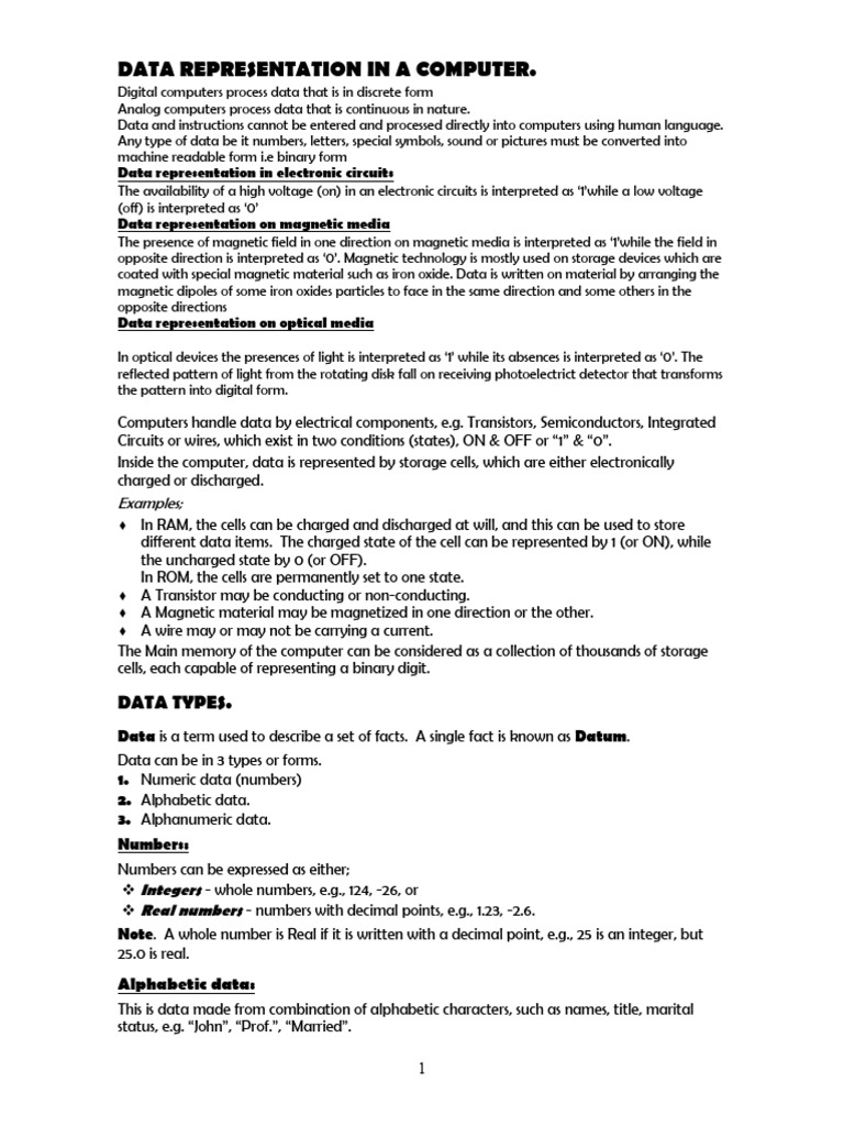 Computer Form 3 Summary | PDF | Byte | Elementary Mathematics