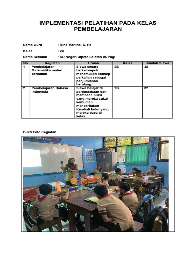 Implementasi Dalam Pembelajaran Rina | PDF